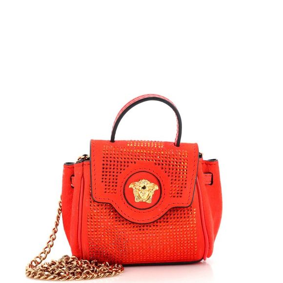 Versace | Bags | Versace La Medusa Top Handle Bag Crystal Embellished ...